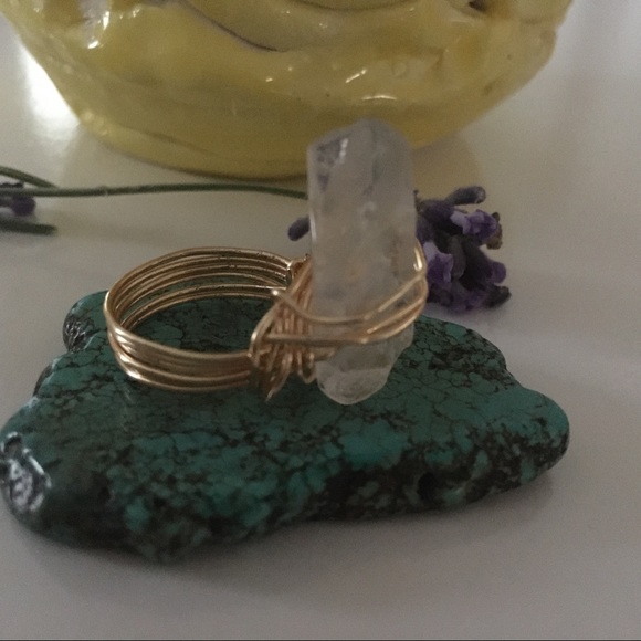Jewelry | Rose Luster Quartz Stone Wire Wrapped Ring | Poshmark